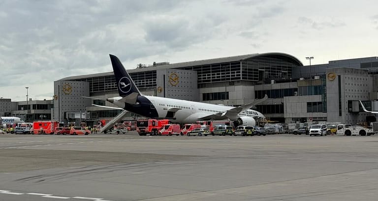 Lufthansa 787 Nose Gear Collapse at Frankfurt Gate